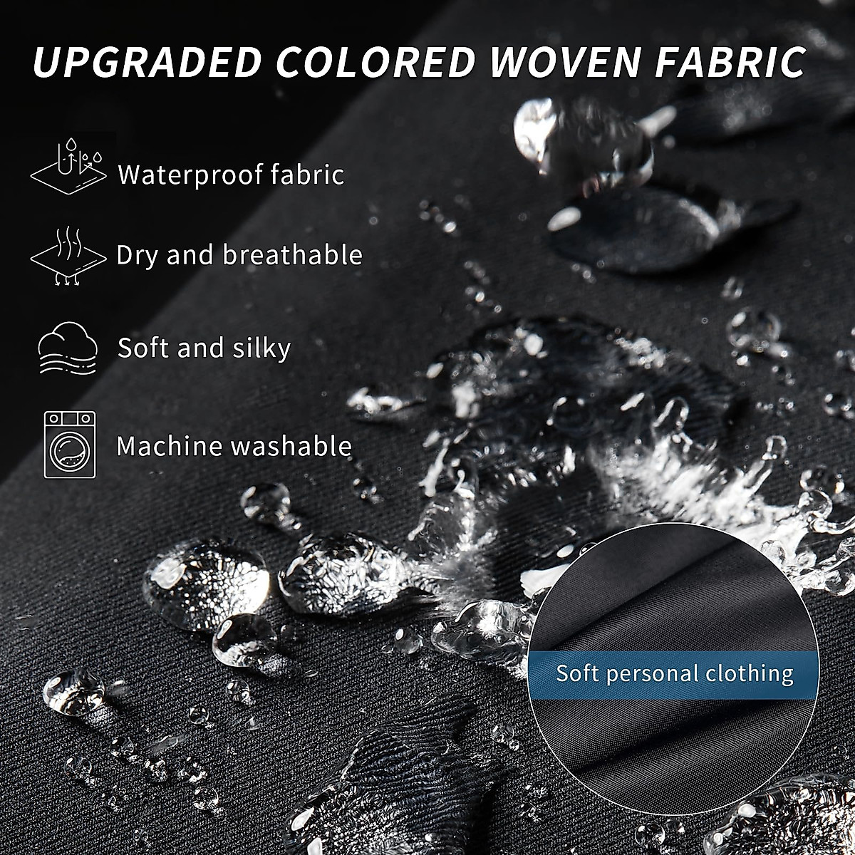 3 Piece Waterproof Patio Outdoor Cushion Covers with Ties Patio Furniture Cushion Covers for 4 Piece 4 Seat Wicker Rattan Patio Sofa Chair Upholstery Furniture,Only Cover (black, 18x18x2,36x18x2)