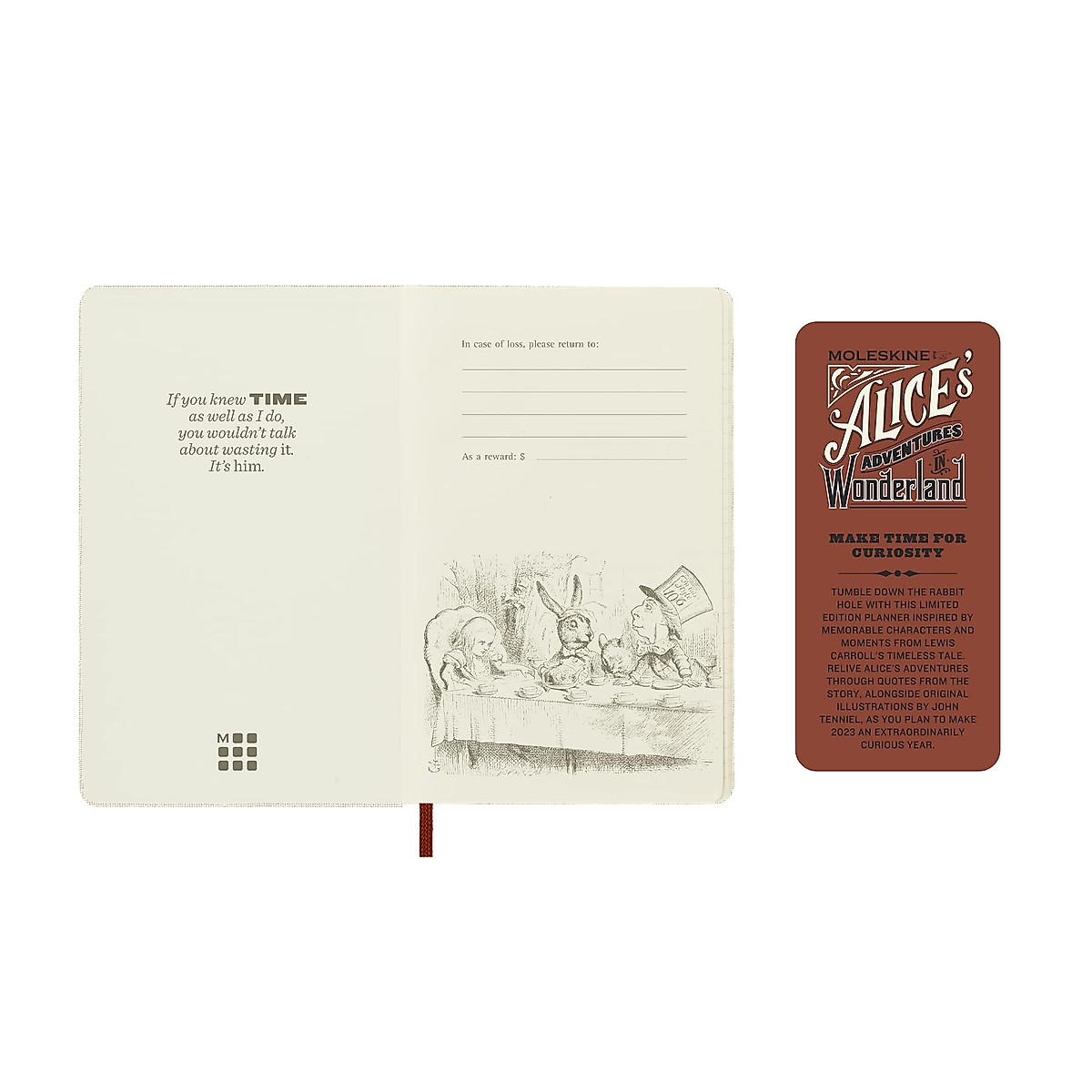 Moleskine Limited Edition Alice In Wonderland 12 Month 2023 Weekly Planner, Hard Cover, Pocket (3.5" x 5.5"), Rabbit