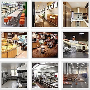 Double Workbench Commercial Stainless Steel Workbench Open Floor Standing Shelves Metal Table is Sturdy and Stable Suitable for Kitchen Restaurant Outdoor Warehouse