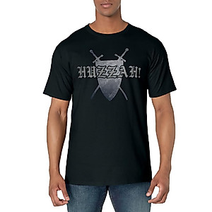 HUZZAH Funny Ren Faire Renaissance Fair Sword Shield Graphic T-Shirt
