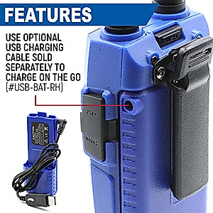 Powerful Blue High Capacity Extended 3800mAh Li-ion Battery for BaoFeng BTECH and Rugged Handheld Radios - BAT-RH5R-XL