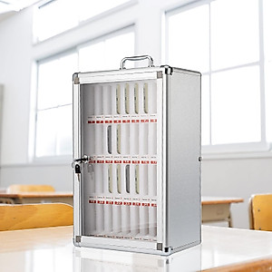AiMaKoDo Phone Lock Box, Cell Phone Cabinet,36 Slot Aluminum Alloy Pocket Mobile Phone Safe Storage Cabinet, with Lock, Wall Mounted, Portable for Classroom, Office, Gym (36 Slot)