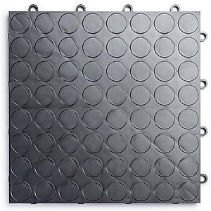 Big Floors RaceDeck CircleTrac, Durable Copolymer Interlocking Modular Garage Flooring Tile (12 Pack), Graphite