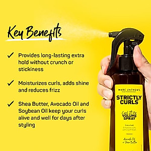 Marc Anthony Curl It Up Volume Boost Spray, Extra Hold, Strictly Curls - Avocado Oil & Shea Butter Enhances with a Soft Finish Paraben-Free, Sulfate-Free, Phthalate-Free