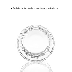 GYRUT Glass Apothecary Jars with Lids, 15oz Qtip Holder Bathroom Set of 6, Bathroom Accessories Organizer for Cotton Ball, Bath Salt, Hair Clips, Floss Picks, Bathroom Containers[Snowflake]