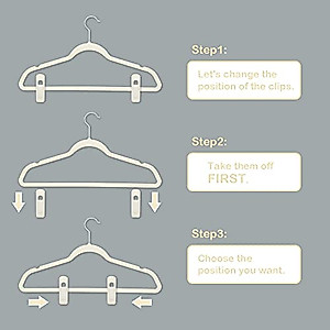 TOFIIGREM Velvet Hanger Clips for Velvet Hangers - 20 PCS Beige Non-Slip Velvet Clip for Pants Suit Skirt Hanger, Strong Velvet Clips Fit for Ivory Velvet Hangers