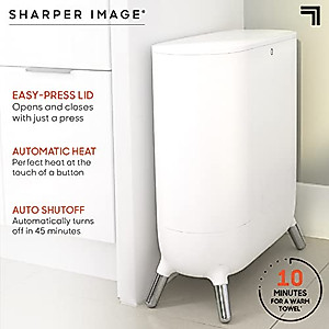 Sharper Image SpaStudio Towel Warmer, Heated Comfort + Aromatherapy, Large Capacity, Warms 3 Towels, Bath Sheets, Bath Robe, Auto Shutoff, Quick Heating, Essential Oil Diffuser Discs