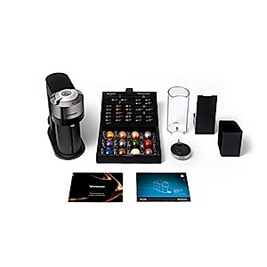 Nespresso Vertuo Next Deluxe Coffee and Espresso Maker by De’Longhi, Pure Chrome with Aeroccino Milk Frother,1.1 liter , Black