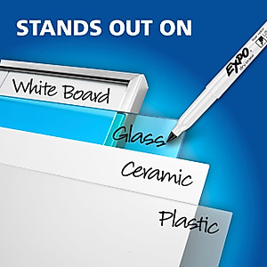 EXPO Low Odor Dry Erase Markers, Ultra-Fine Tip, Black, 4 Count