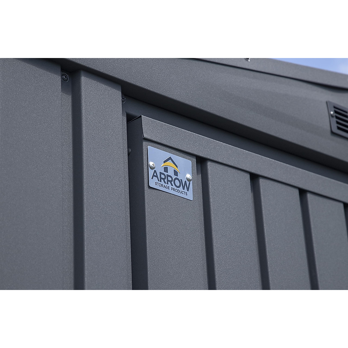 Arrow Shed Elite 14' x 12' Outdoor Lockable Gable Roof Steel Storage Shed Building, Anthracite