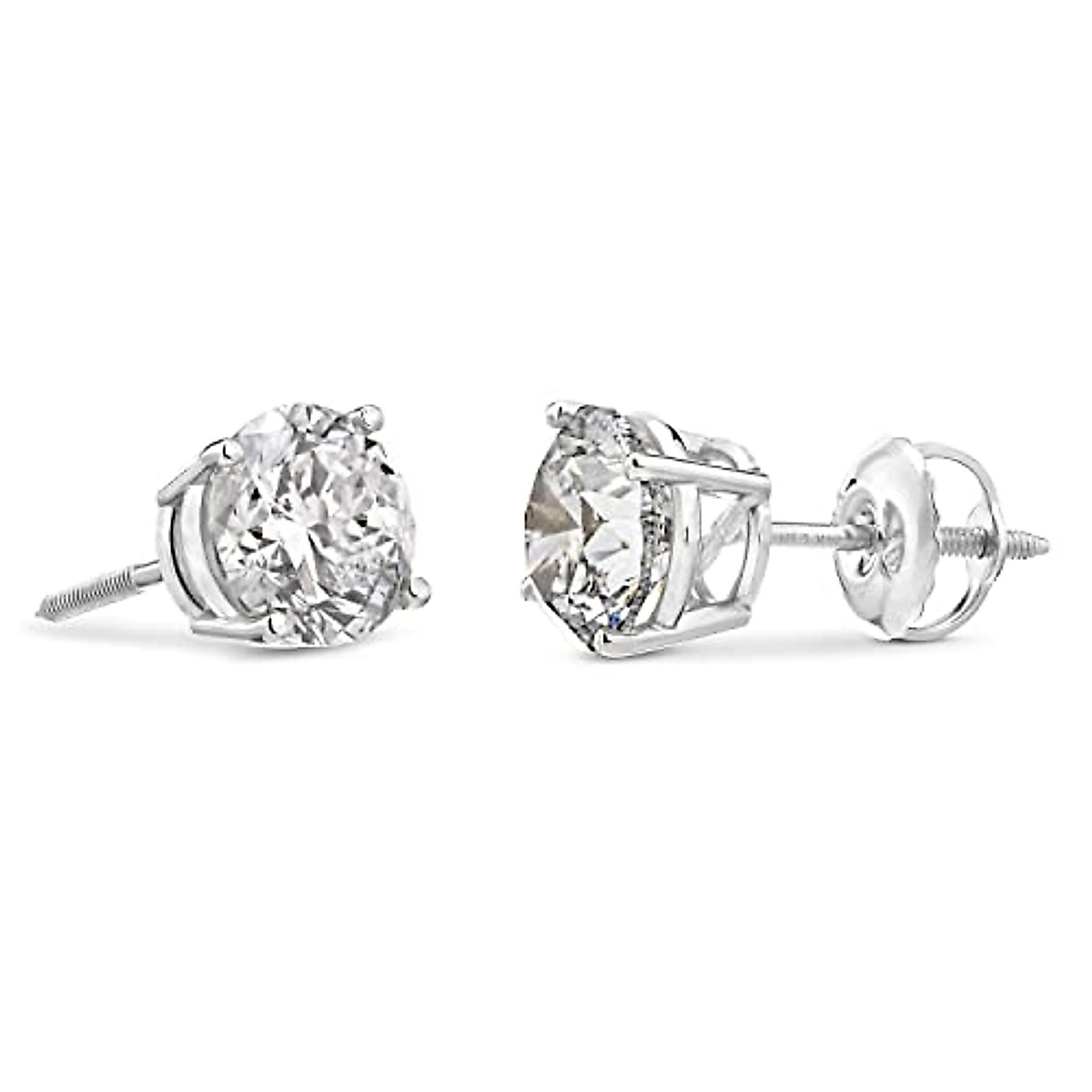 Amazon Essentials Certified 14k White Gold Diamond with Screw Back and Post Stud Earrings (0.5 cttw, J-K Color, I1-I2 Clarity) (previously Amazon Collection)