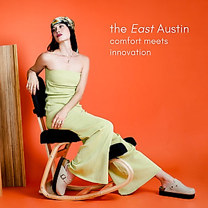 Sleekform East Austin Kneeling Chair, Posture Support Comfortable Ergonomic Kneeling Chair, Posture Correct Kneeling Office Chair, Natural Back Pain Relief, Best Office Chair for Posture