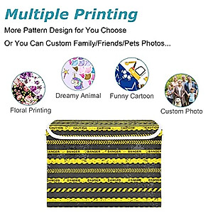 CaTaKu Yellow Stripes Lines Storage Bins with Lids and Handles, Fabric Large Storage Container Cube Basket with Lid Decorative Storage Boxes for Organizing Clothes