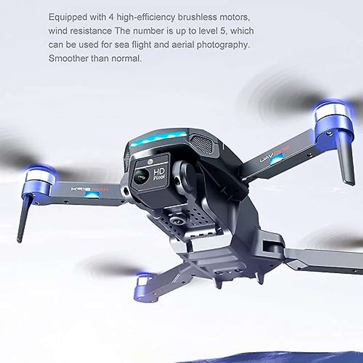 RKSTD Drone With Camera For Adults - HD FPV RC Drone, Without Obstacle Avoidor, Foldable RC Drone Altitude Hold, Headless Mode, Brushless Motor, Follow Me, Gift For Adult Beginners