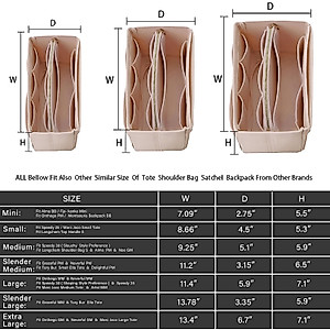 ZTUJO Purse Organizer Insert, Felt Bag Organizer with Metal Zipper, Handbag & Tote Shaper, For Speedy Neverfull Tote, 7 Sizes (Medium, Beige)