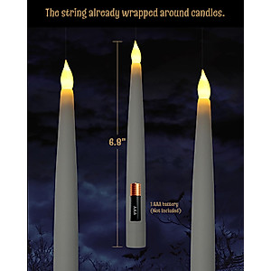 Bomivix 20pcs Christmas Decorations Flameless LED Floating Candles with Magic Wand Remote - Floating Hanging Home Decorations for a Spooky Atmosphere-Perfect for Festive Home Display