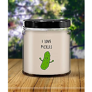 I Love Pickles Candle - Soy Wax Candle - Hand Poured Candle - 9 oz Vanilla-Scented Candle - Candle Jar
