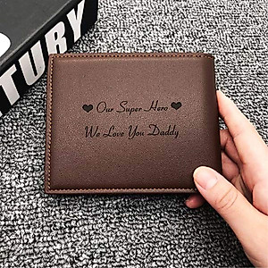Mens Wallet Custom Wallets Personalized Photo Wallet For Men Customized Picture Wallet for Dad,Son Style 2 F