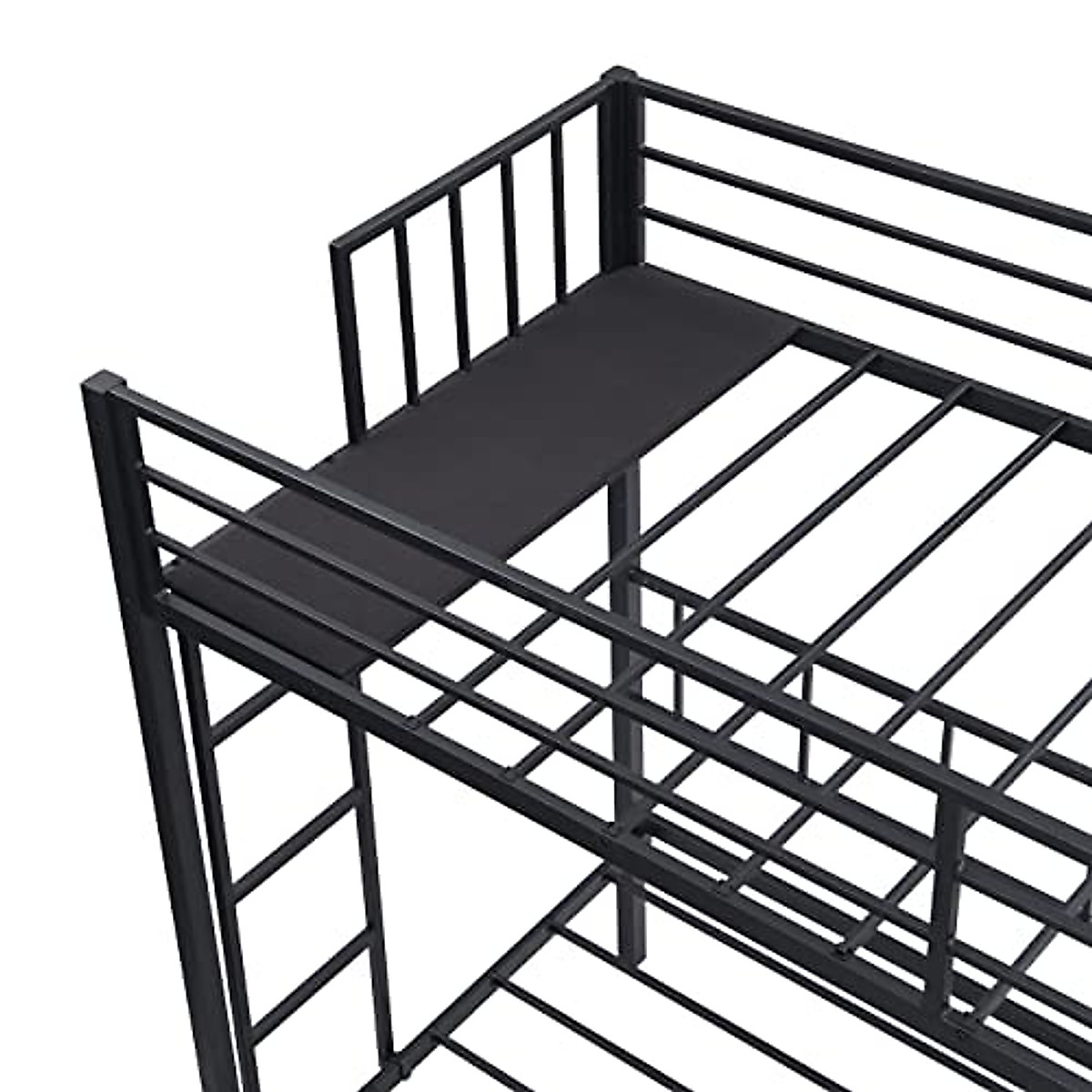 EMKK Metal Triple Bunk Bed for Kids,Twin-Over-Twin-Over-Twin Bunkbeds with Ladder and Safety Guardrails for Kids/Teen/Adults Bedroom,No Box Spring Needed