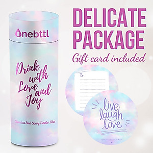 Onebttl Boss Lady Gifts for Women, Chaos Coordinator Tumbler for Boss, Secretary, Manager, Coworkers, Stainless Steel Skinny Tumbler 20oz with Lid and Straw, Glitter Blue & Purple