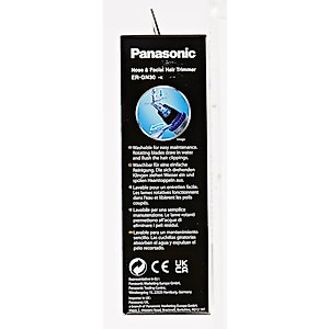 Panasonic ER-GN30-K Nose, Ear n Facial Hair Trimmer Wet/Dry with Vortex Cleaning System, Black