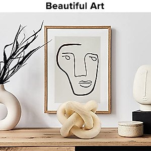 Wood Knot Decor 3 Knot Wood Chain Link Decor Coffee Table Books Decor Table Decorations for Living Room Hand Carved Decorative Modern Farmhouse Shelf Boho Rustic 6 inch (Natural)