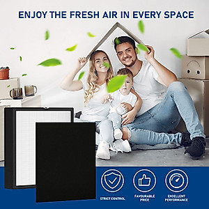 BF35 True HEPA Filter Replacement Compatible with BF35 BreatheSmart Classic Air Puri-fier for Large Room, 2 Pack BF35 HEPA Filter Replacement with Activated Carbon