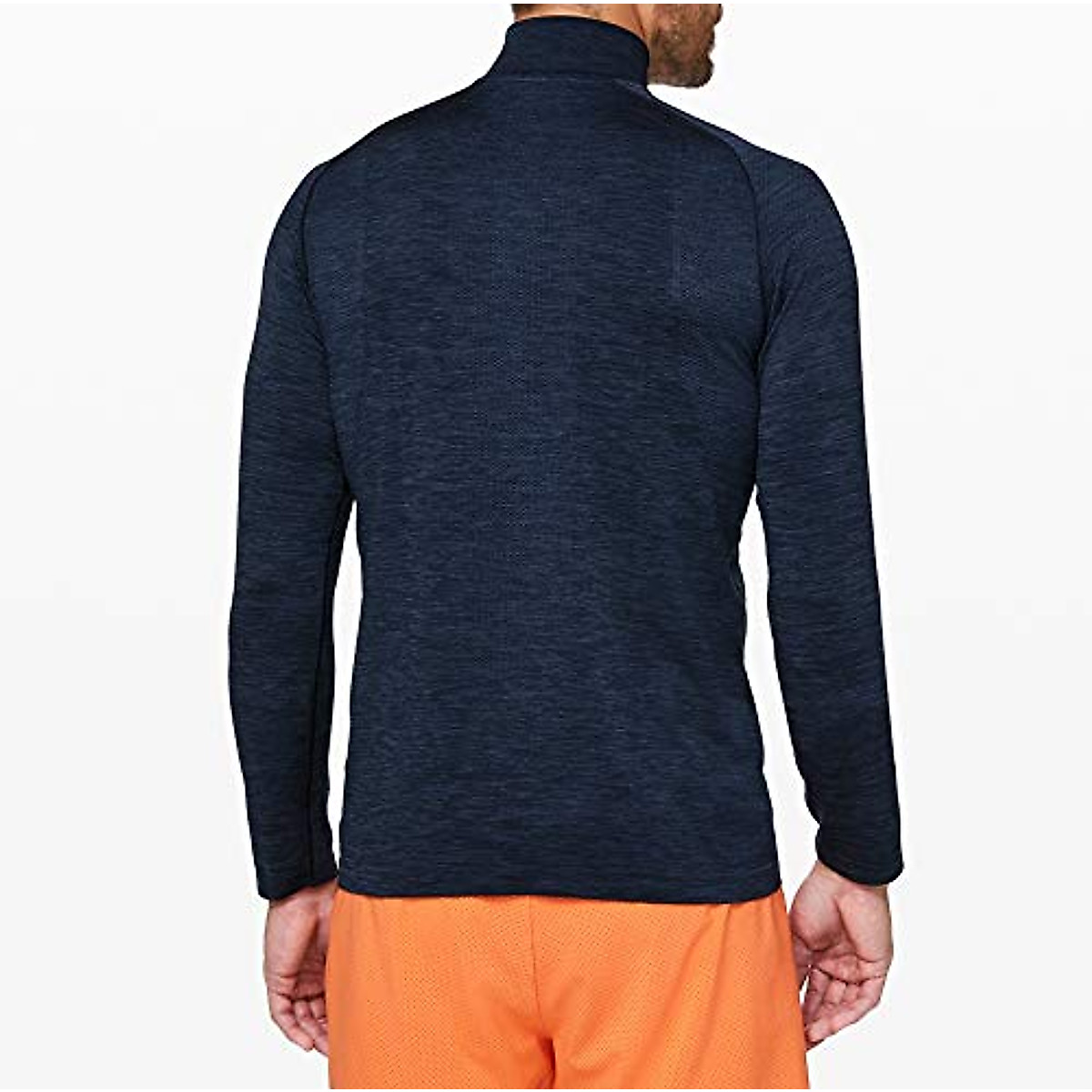 Lululemon Mens Metal Vent Tech 1/2 Zip Long Sleeve Shirt (Mineral Blue/Nautical Navy, L)