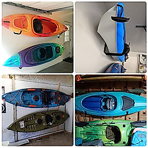 100 LB Capacity (15") Heavy Duty Garage Storage Hooks (4packs) Kayak Storage Hanger Wall Mounted Rack for Hanging Ladders, Bikes