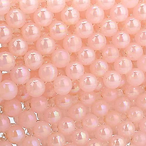 Women Shoulder Bag Girls Pearl Purse Tote bag Handmade Weave Beaded Crossbody Bag for Daily Evening Party (Pink)