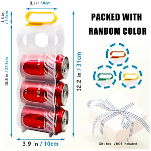 SJAELLAND 2 Pack Fridge Soda Can Organizer - Stackable Bottle Holder - Refrigerator Pantry Storage Drink Dispenser