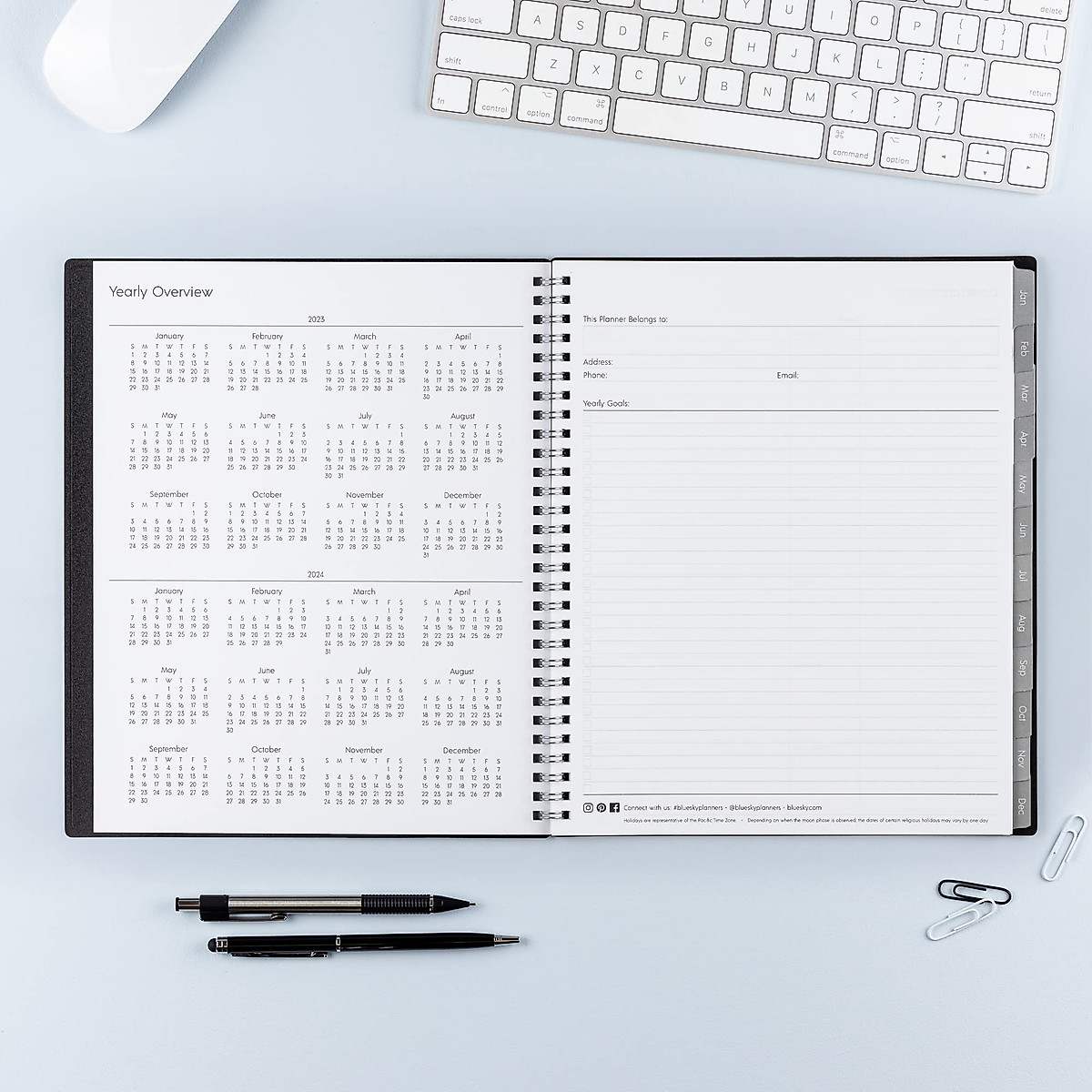 Blue Sky 2023 Monthly Planner, January - December, 8" x 10", Flexible Cover, Wirebound, Enterprise (142096)