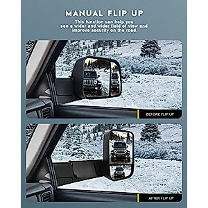 OCPTY Tow Mirrors Power Heated Left Driver Right Passenger Side Towing Mirrors Fit for 2009-2010 for DODGE for Ram 1500 2011-2016 for Ram 1500 2500 3500 with Turn Signal Puddle Light with Black
