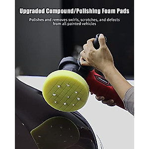 AVID POWER Buffer Polisher, 6-inch Dual Action/DA Polisher for Car Detailing, Random Orbital Car Buffer Polisher Waxer Kit with Variable Speed & 3 Polishing Pads