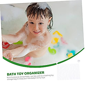 TOYANDONA 5 Sets Bathroom Storage Bag Toddler Bathtub Baby Bath Toys Infant Toy Baby Bathtub Toys Bag Shower Toy Bag with Sucker Bath Toy Storage Bag Polyester White Toy Organizer Mesh Bag