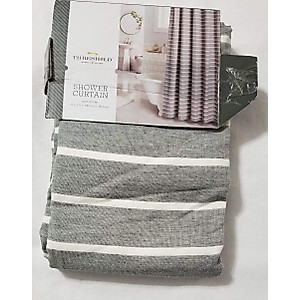 Threshold Stripe Shower Curtain Radiant Gray