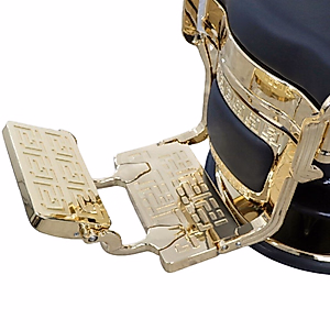 OMWAH Barber Chair Reclining Hydraulic Barber Chairs Heavy Duty Styling Chairs for Salon Chair Beauty Equipment (Vintage, Black/Gold)