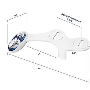 LUXE Bidet NEO 320 - Hot and Cold Water, Self-Cleaning, Dual Nozzle, Non-Electric Bidet Attachment for Toilet Seat, Adjustable Water Pressure, Rear and Feminine Wash, Lever Control (Blue)