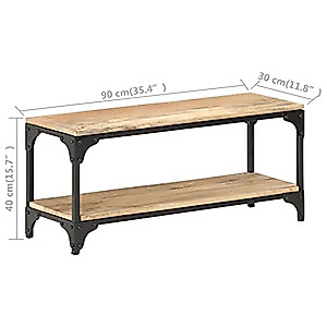 Coffee Table,Couch Table,Rustic Table,Side Table,Farmhouse Table,Living Room Table,Console Table,Vintage Style,Accent Table,for Home,Office,Living Room,Dining Room,35.4"x11.8"x15.7" Solid Mango Wood