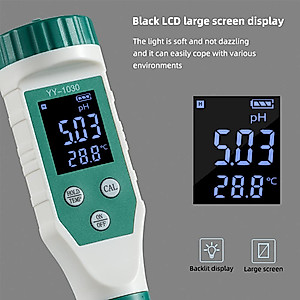 RCYAGO Digital pH Meter for Food, 0.01 Resolution High Accuracy Food pH Tester with Backlit LCD Display and ATC for Meat, Bread, Canning, Cheese, Solid Sampling, Soft Soil and Water