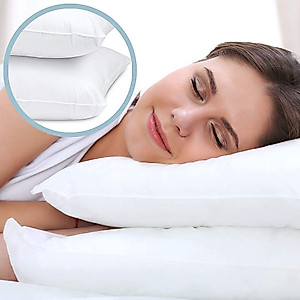 White Classic Bed Pillows for Sleeping 2 Pack, King Size Pillow Side Sleeper Set, Down Alternative Luxury Hotel Soft Pillow 20x36 Inches