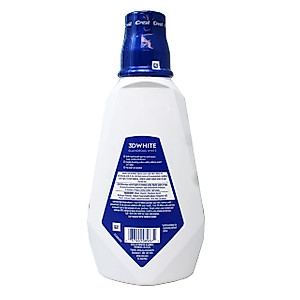 Crest 3D White Glamorous White Mouthwash, Alcohol Free Multi-Care Whitening Mouthwash, Arctic Mint, 32 fl oz (946 mL) - Pack of 3