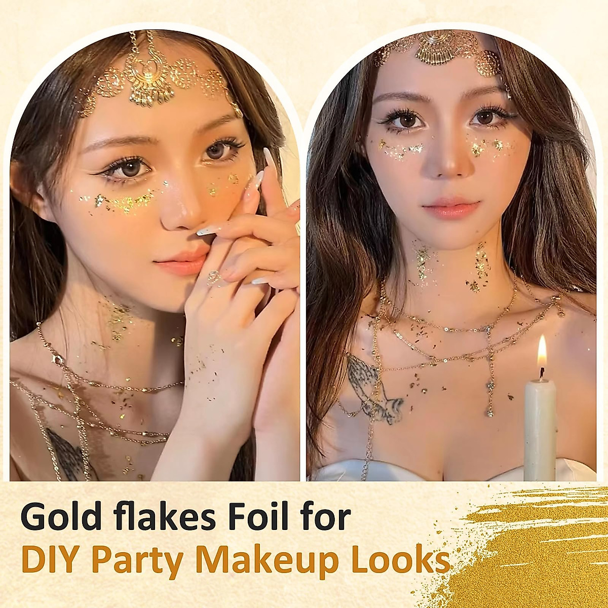 CHMI Gold Foil Flakes for Resin -15g, Jewelry Making, Imitation Gold Foil Flakes Metallic Leaf for Nails, Painting, Crafts, Slime and Resin Jewelry Making (Gold, Silver, Copper Colors)