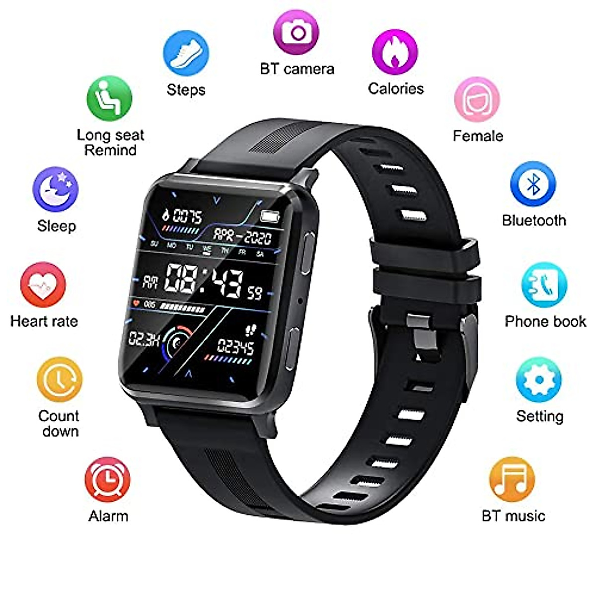 Smart Watch with Call, 2023 Smartwatch for Android Phones/iPhone (30D+ Standby,Music Storage/Player) IP67 Waterproof Fitness Tracker, AMOLED Full-Touch Screen Smartwatch with Heart Rate/Sleep Monitor