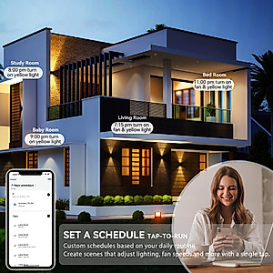 SMAAIR 52 Inch Black Smart Ceiling Fan with Lights and 10-speed DC Motor with Remote Control, Wifi Flush Mount Ceiling Fan App Control Works with Alexa/Google Assistant/SiriShortcut (Bronze/Black)