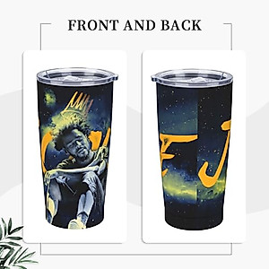 Kiserjens J. Music Cole Stainless Steel Insulated Tumbler Vacuum Water Bottle Travel Cup Coffee Mug With Straw,Lid and Brush 20 oz