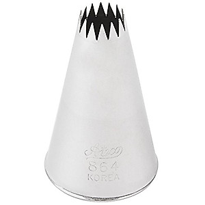 Ateco # 864 - French Star Pastry Tip .38'' Opening Diameter- Stainless Steel