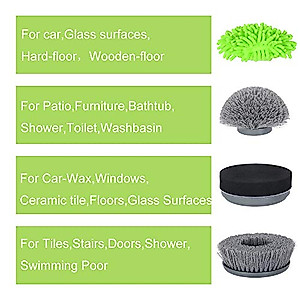 Toxz Multifunctional Stubborn Handheld Cleaning Brush Portable Four-Piece for Family Car White,Waterproof,Two Modes,Low Noise,Adjustable Head(Ship from US!)