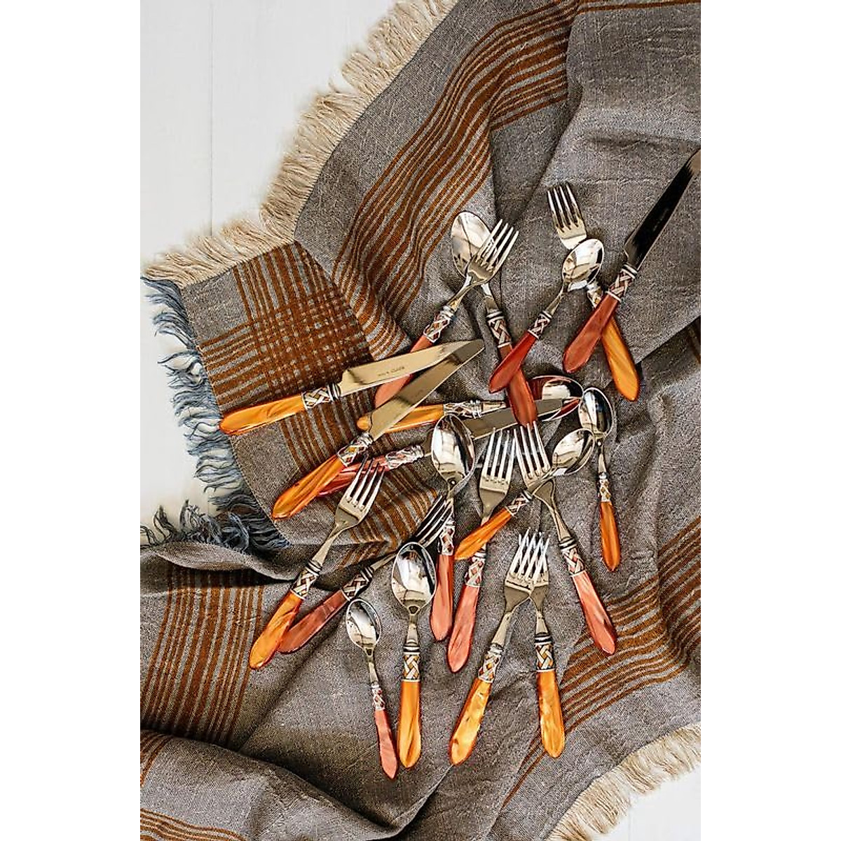 Vietri Aladdin Antique Lilac Dinner Spoon, 18/10 Stainless Steel Flatware, 8" Soup/Cereal Tablespoon