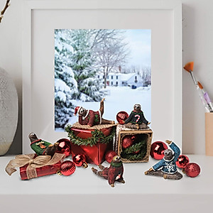 BELLA HAUS DESIGN Yoga Sloth Figurines in Ugly Christmas Sweaters 3" - Polyresin Mini Statue for X-mas Home Decoration, Secret Santa White Elephant Gift Exchange